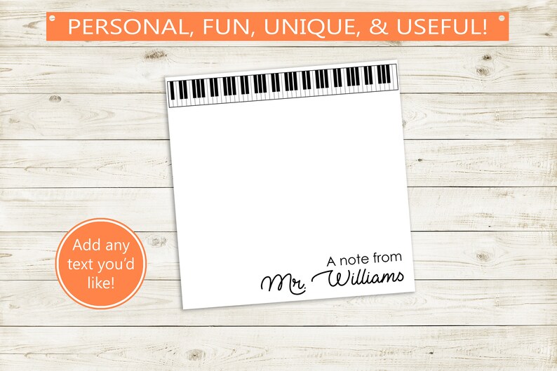 Custom Music Sticky Notes // Fun Piano Keyboard Design, Gift Idea ...