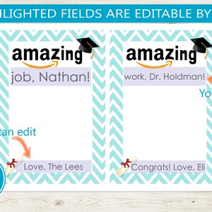 Editable and Printable Graduation Amazon Gift Card Holder // Teacher ...