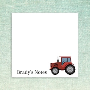 Personalized Sticky Notes With Tractor Design and Custom Text // 3"x3 ...