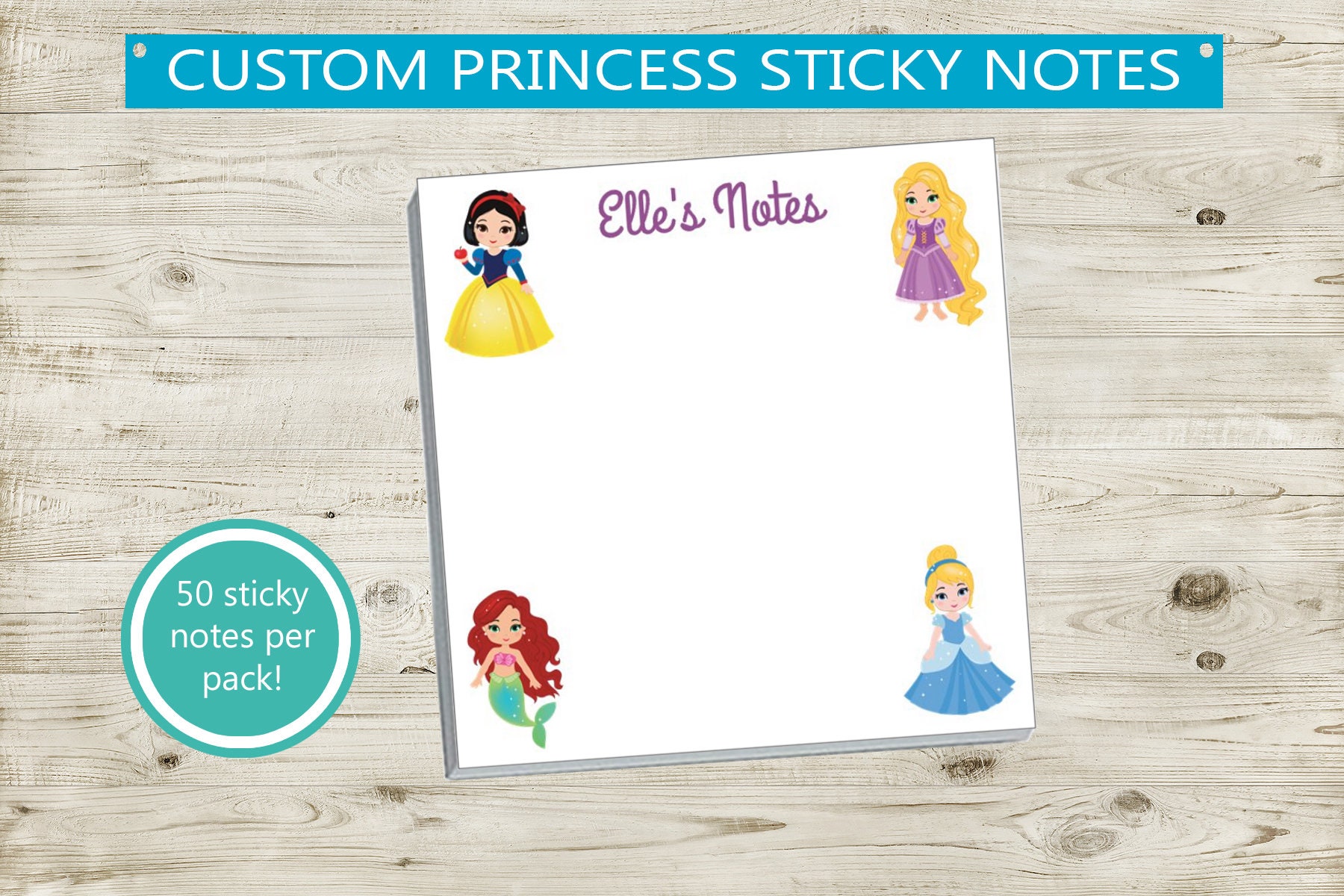 Custom Princess Sticky Notes // Personalized Gift Idea - Etsy