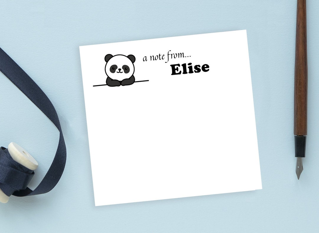 Personalized Sticky Notes With Panda Design and Custom Text // 3x3 ...
