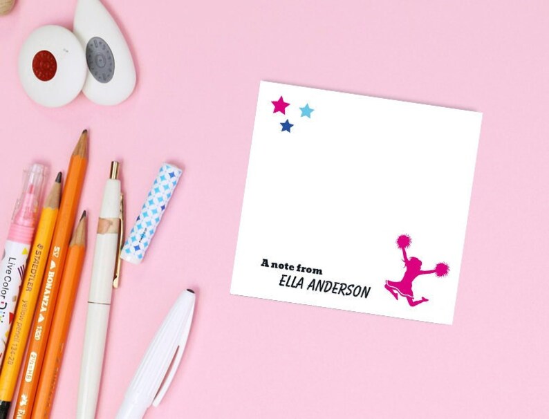 Custom Cheerleader Sticky Notes // Personalized Text // 50 Stickies per ...