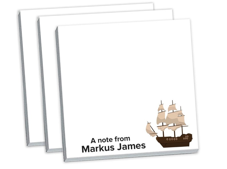 Custom Ship Sticky Notes // Personalized With Any Text // 50 Stickies ...