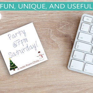 Custom Christmas Sticky Notes // Personalized Gift Idea Paper Stick ...