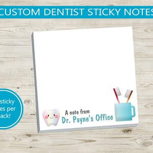 Custom Dentist Sticky Notes // Personalized Text // 50 Stickies per Pad ...