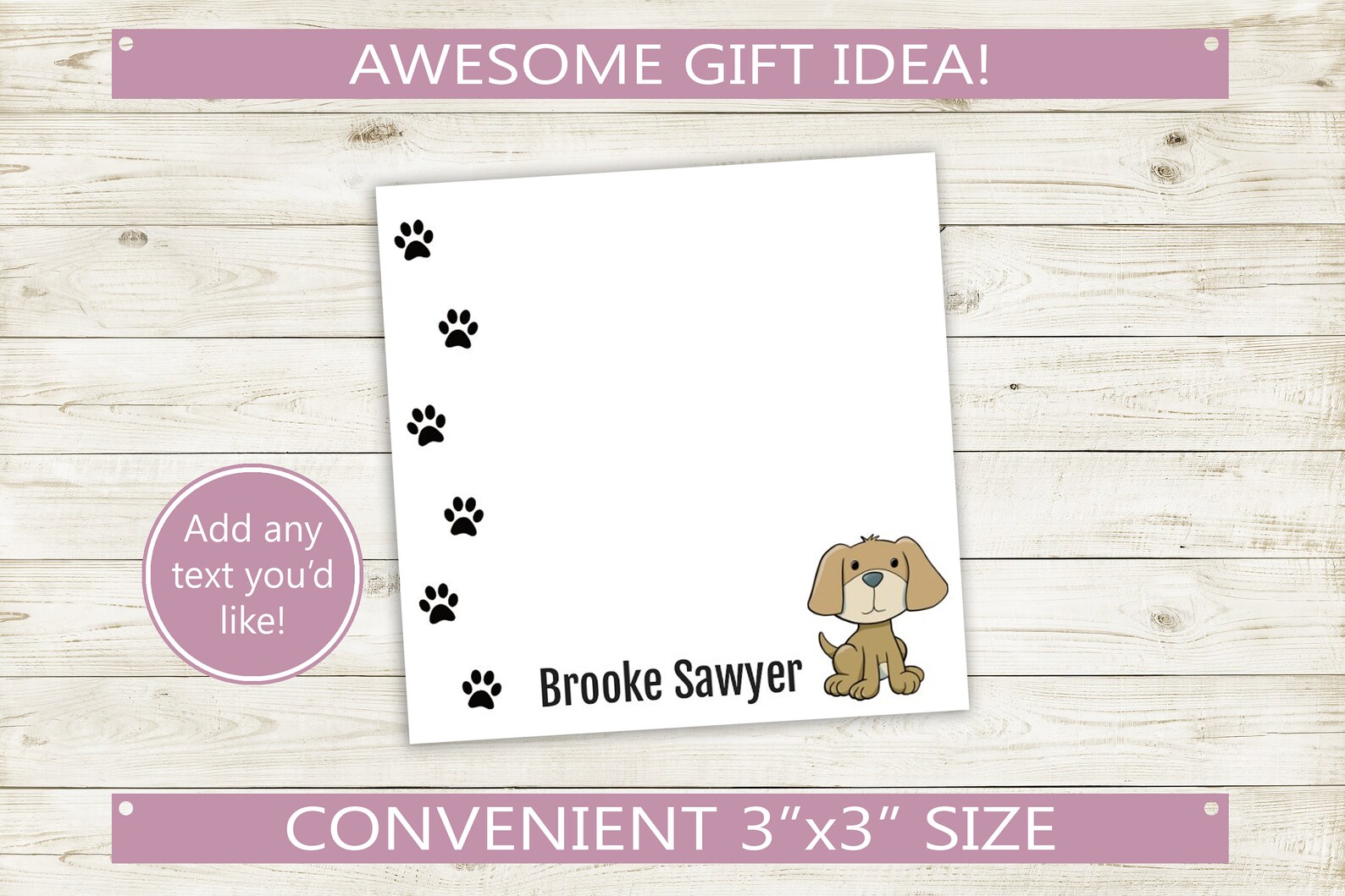 Personalized Dog Sticky Notes // Customize With Any Name // 50 | Etsy