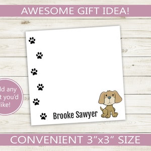 Personalized Dog Sticky Notes // Customize With Any Name // 50 Stickies ...