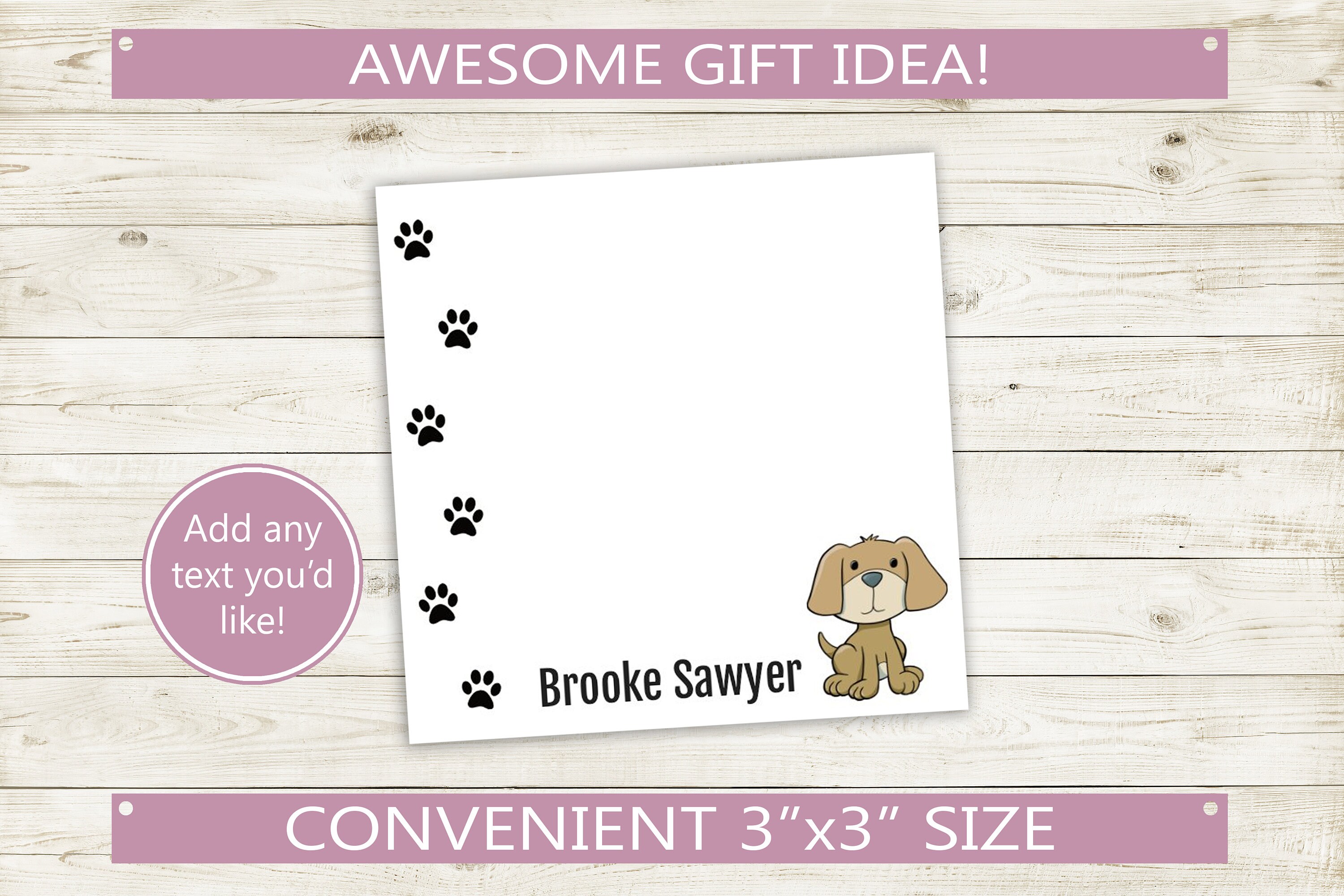 Personalized Dog Sticky Notes // Customize With Any Name // 50 Stickies ...