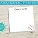 Custom Baseball Sticky Notes // Personalized Gift Idea for Coworker ...