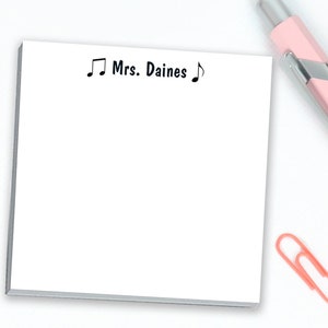 Personalized Sticky Notes With Custom Text and Music Notes Design ...