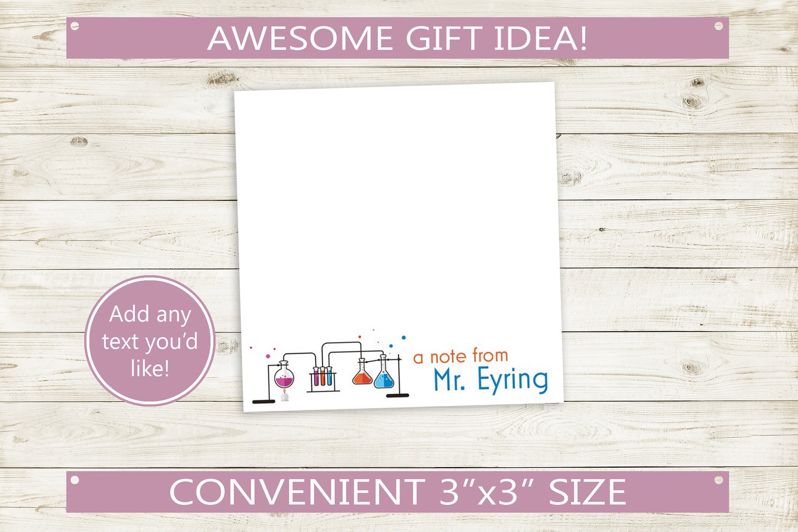 Personalized Sticky Notes Science Design // 3x3 Inch With 50 Notes per ...