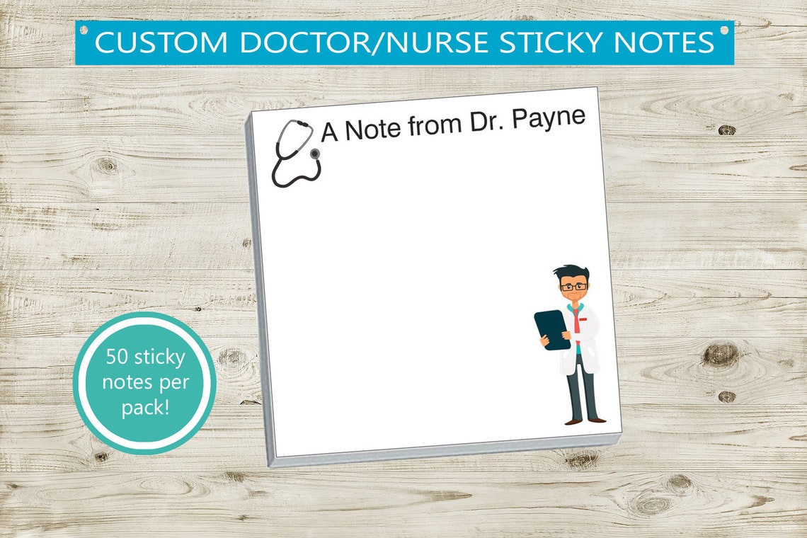 Custom Nurse Doctor Sticky Notes // Physician Gift Idea | Etsy