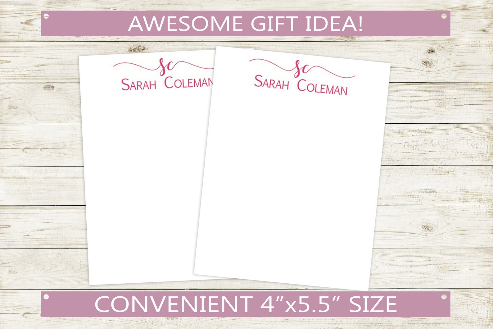 Custom Notepad Name and Initials // 50 Sheets per Stack - Etsy