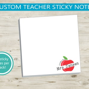 Custom Teacher Sticky Notes // Gift Idea, Customizable, Teacher ...