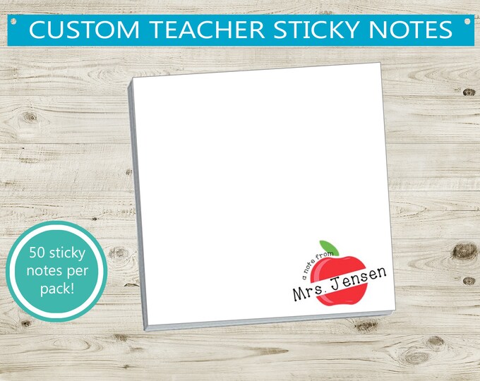 Custom Bee Teacher Sticky Notes // Gift Idea Customizable - Etsy