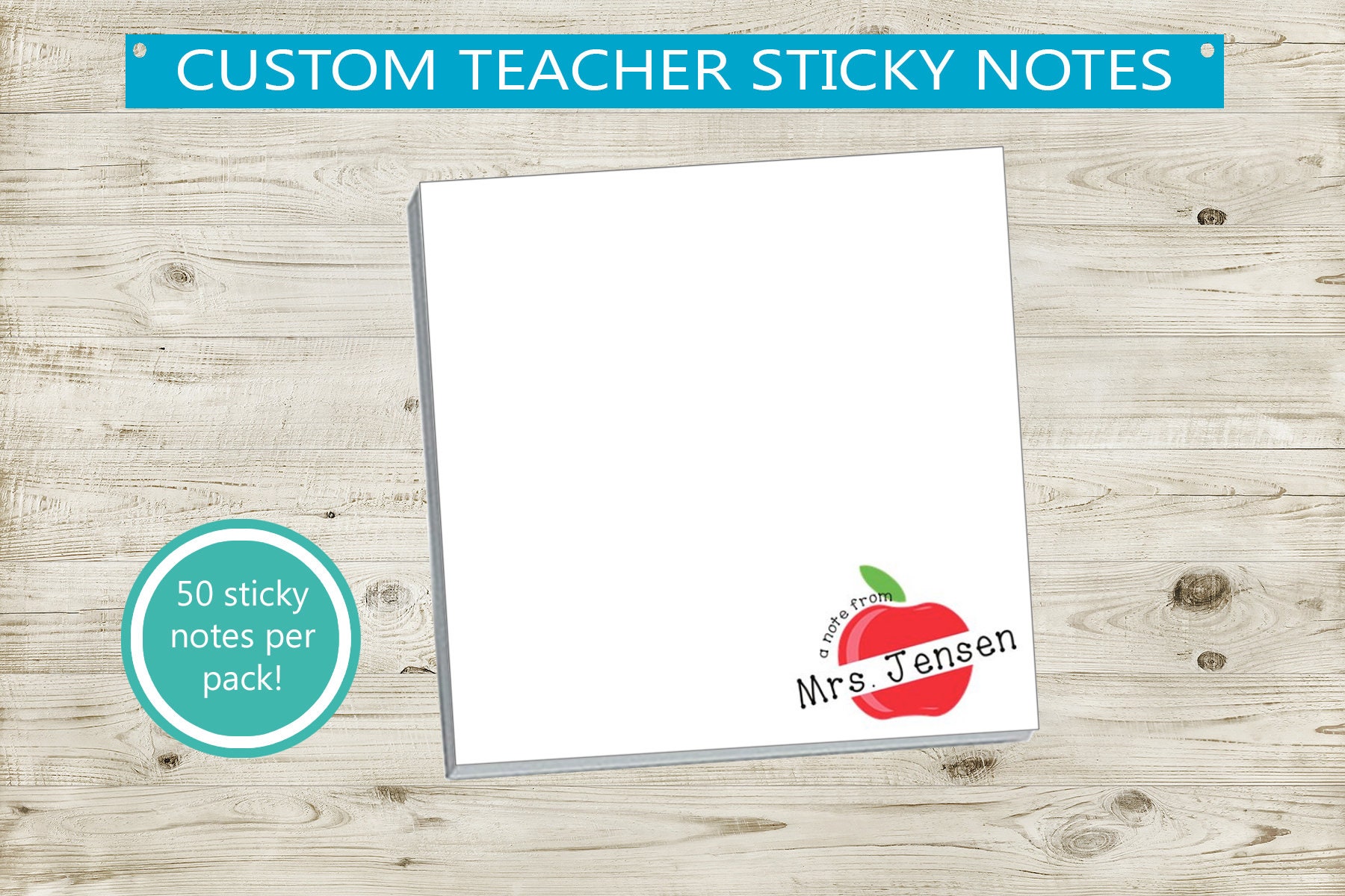 Custom Teacher Sticky Notes // Gift Idea Customizable - Etsy