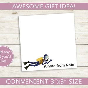 Custom Scuba Sticky Notes // Personalized Text // 50 Stickies per Pad ...
