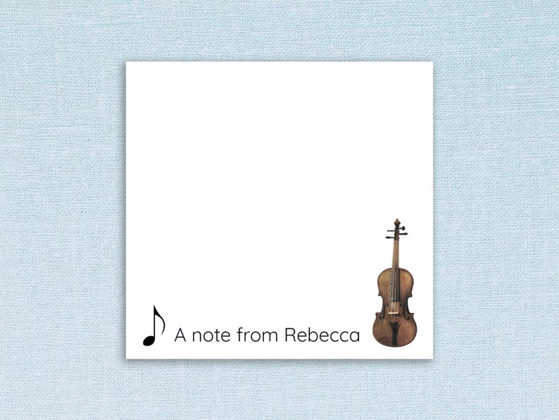 Personalized Sticky Notes Violin Design // 3x3 Inch With 50 Notes per ...
