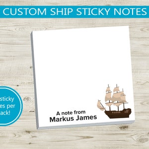 Custom Ship Sticky Notes // Personalized With Any Text // 50 - Etsy
