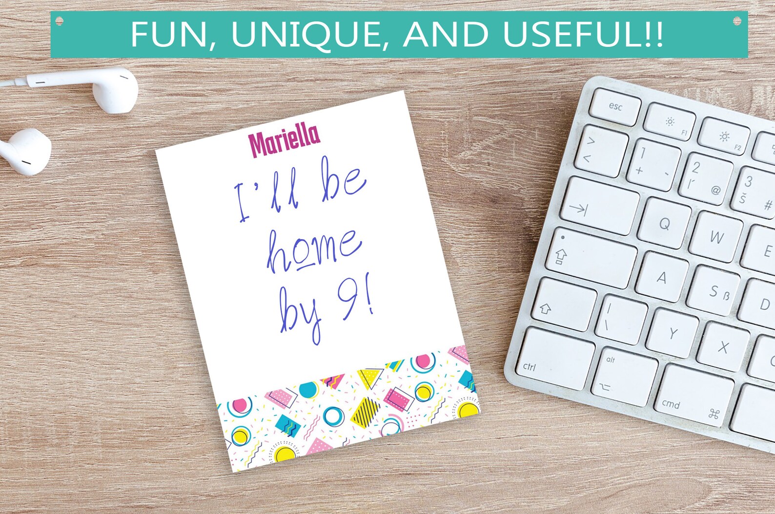 Personalized Notepad With Rad 90s Design and Custom Name // 50 - Etsy