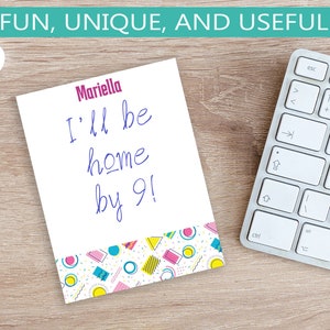 Personalized Notepad With Rad 90s Design and Custom Name // 50 Sheets ...