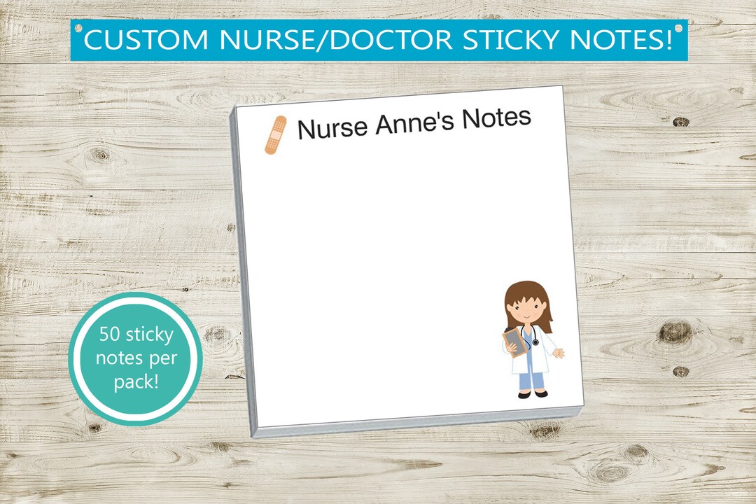 Custom Nurse Doctor Sticky Notes // Nurse Gift Idea, Customizable ...