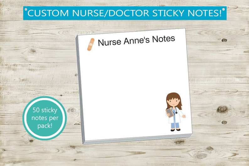 Custom Nurse Doctor Sticky Notes // Nurse Gift Idea - Etsy