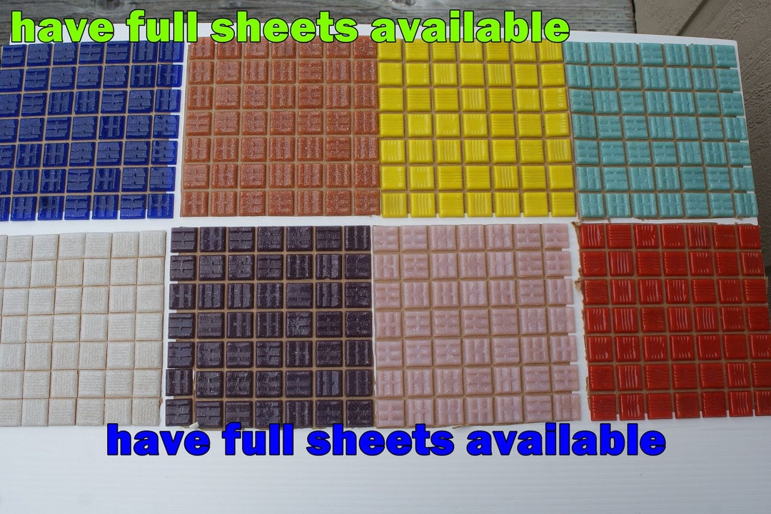 8 Colors Mosaic Glass Tile Sheets 6 Inches by 6 Inches Square 392 Pcs ...