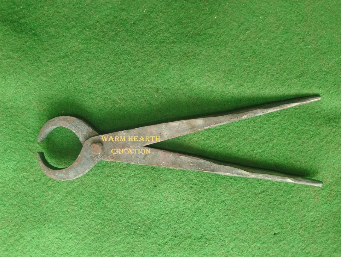 Hand Forged Round Jaw Tongs: Medieval Blacksmith Tool - Etsy