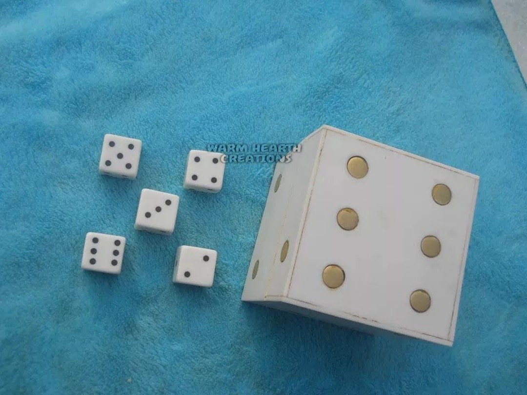 Bone Dice Set in Teak Wood Box With Brass Inlay - Handmade in India - Etsy