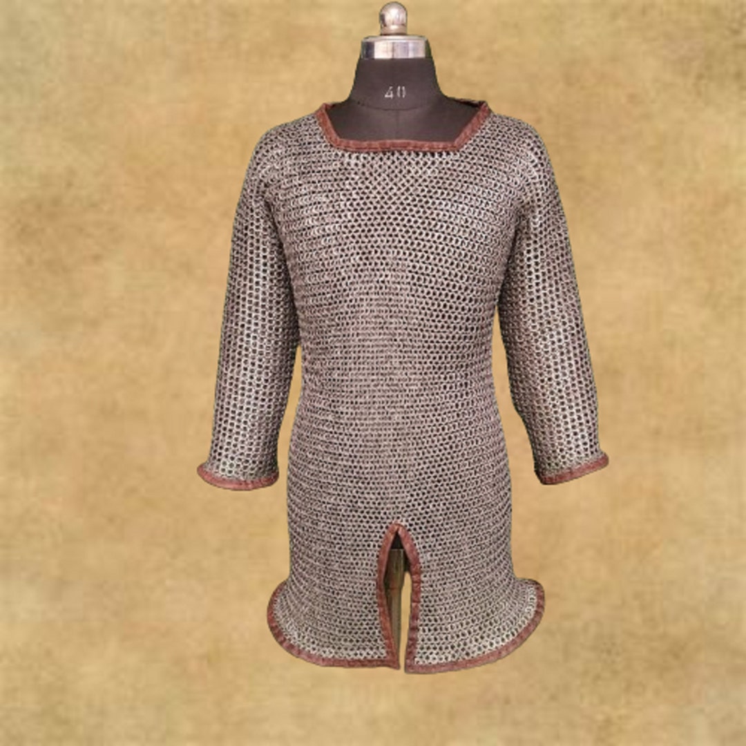 Chainmaile Hauberk / Medieval Chainmail Half Sleeve Shirt / 9 Mm Flat ...