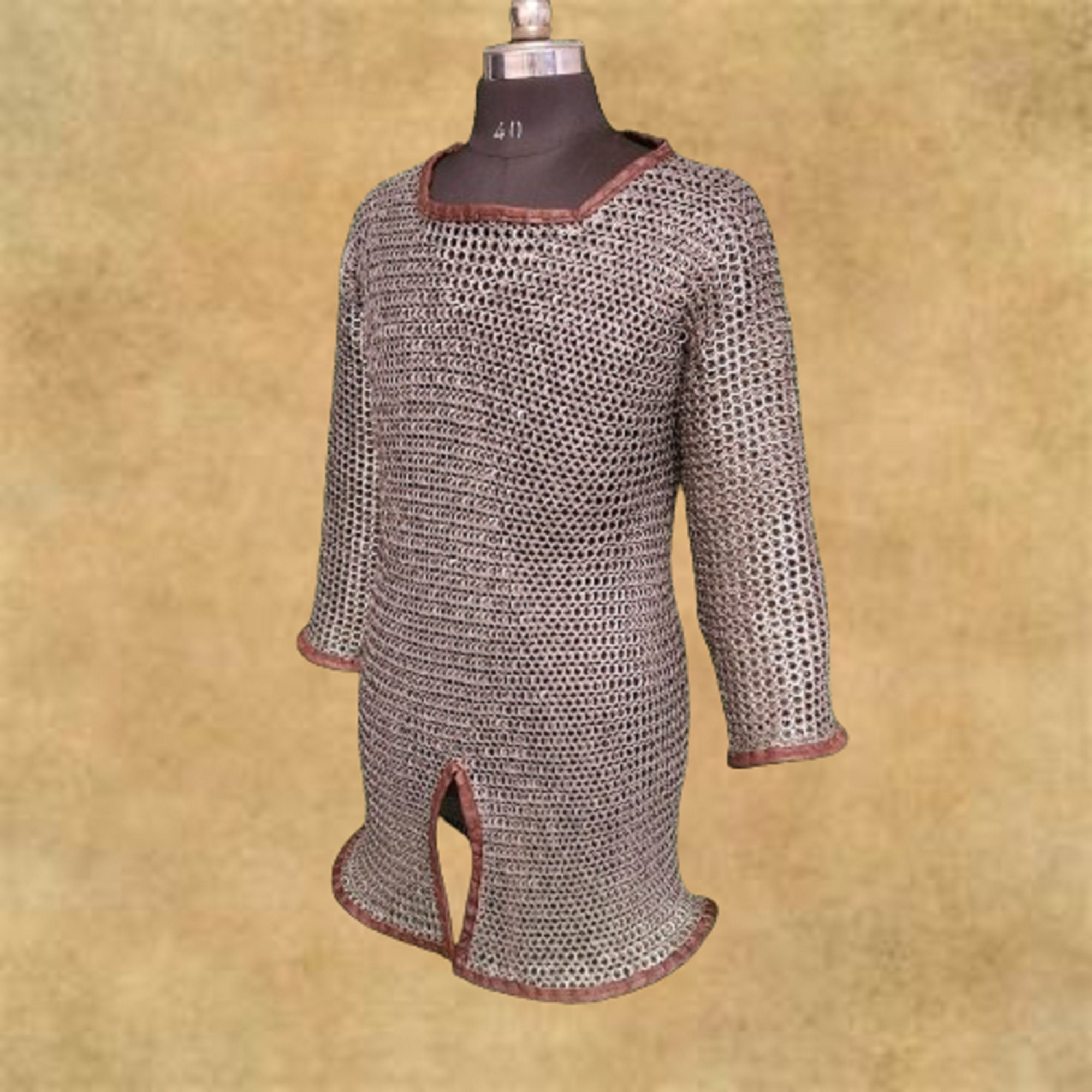 Chainmaile Hauberk / Medieval Chainmail Half Sleeve Shirt / 9 Mm Flat ...