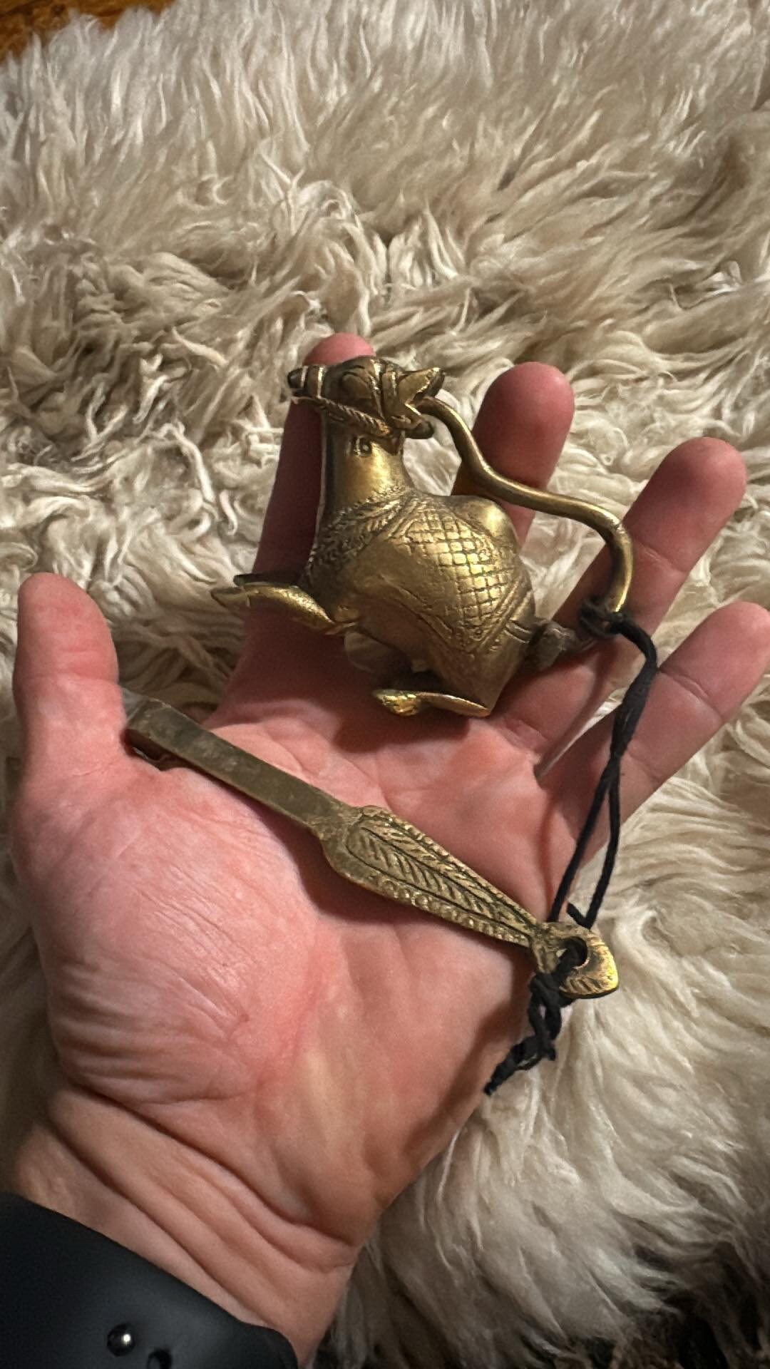 Vintage Brass Ox Face Lock Animal Figurative Brass Collectible Old ...