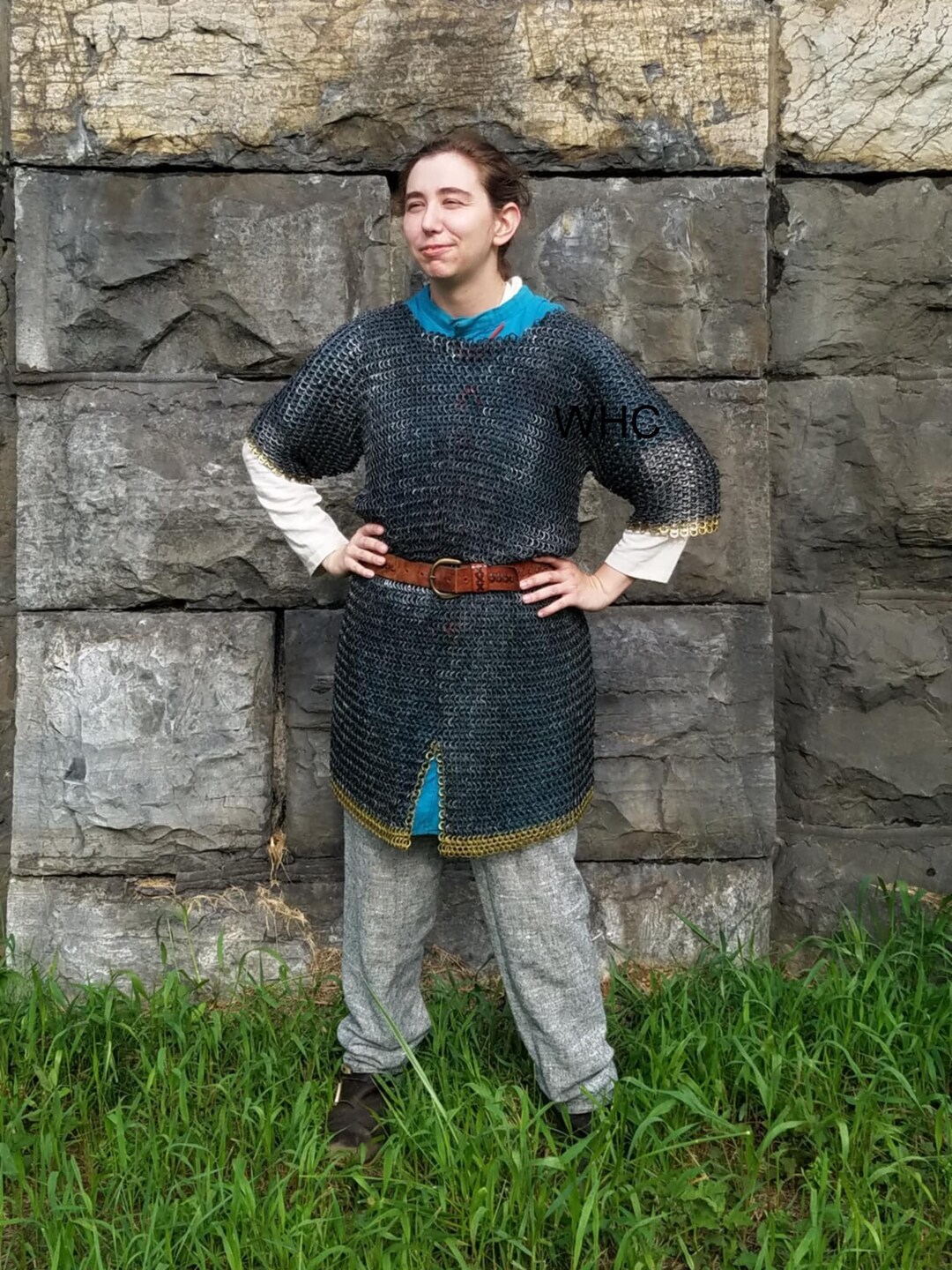 Half Sleeve Chainmail Shirt: Mild Steel Viking Hauberk, Medieval Armor ...