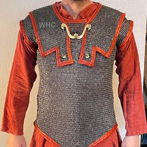 Roman Chainmail Hamata: Historical Legionary Armor, Mild Steel, Leather ...