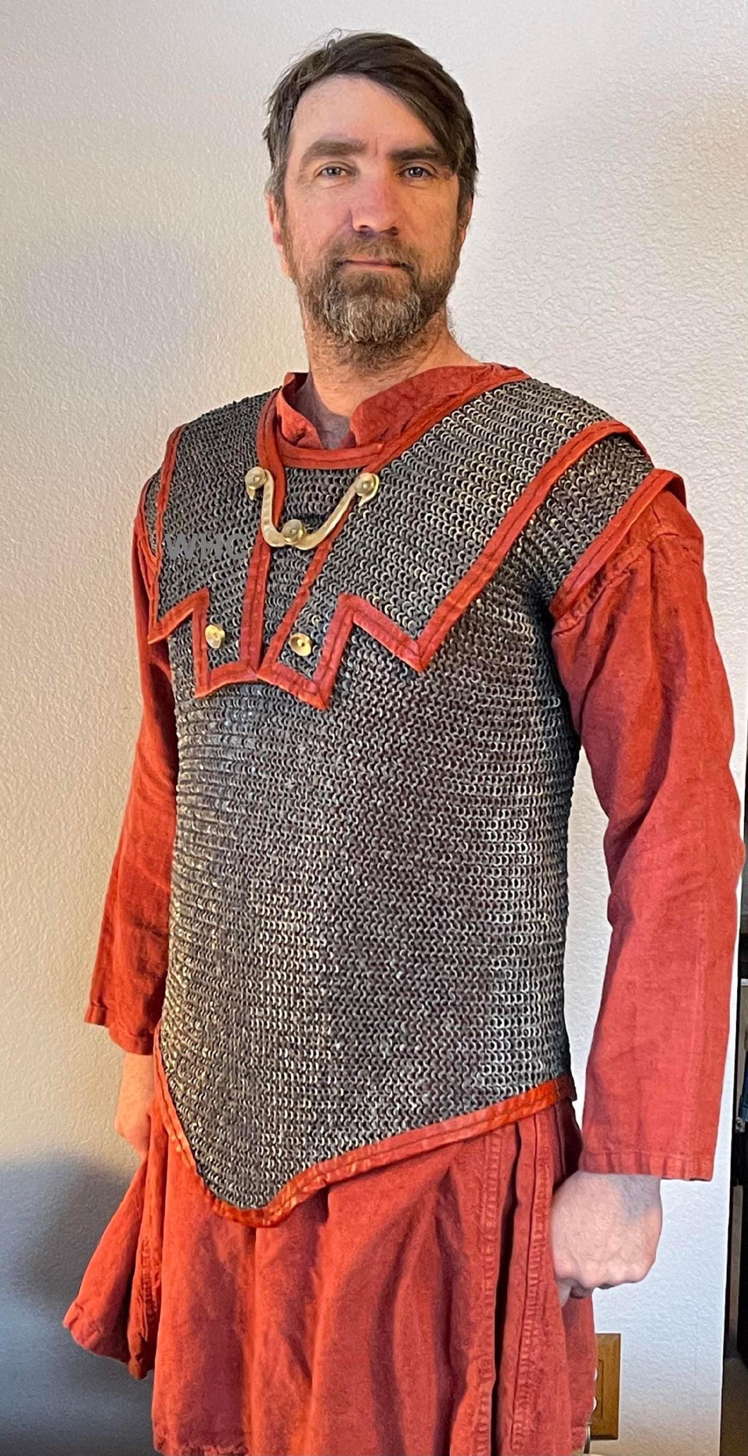 Roman Chainmail Hamata: Historical Legionary Armor, Mild Steel, Leather ...