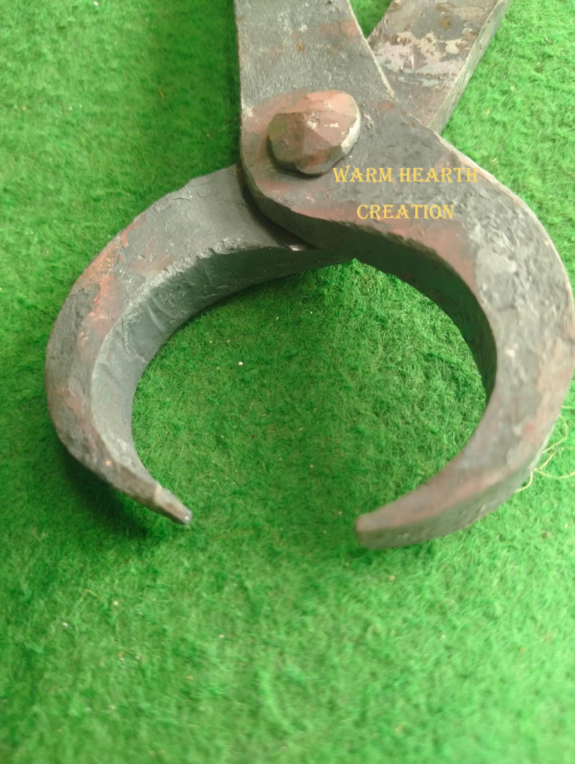 Hand Forged Round Jaw Tongs: Medieval Blacksmith Tool - Etsy
