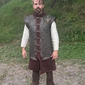 15th Century Medieval Chainmail Hauberk: Sleeveless Mild Steel Armor - Etsy