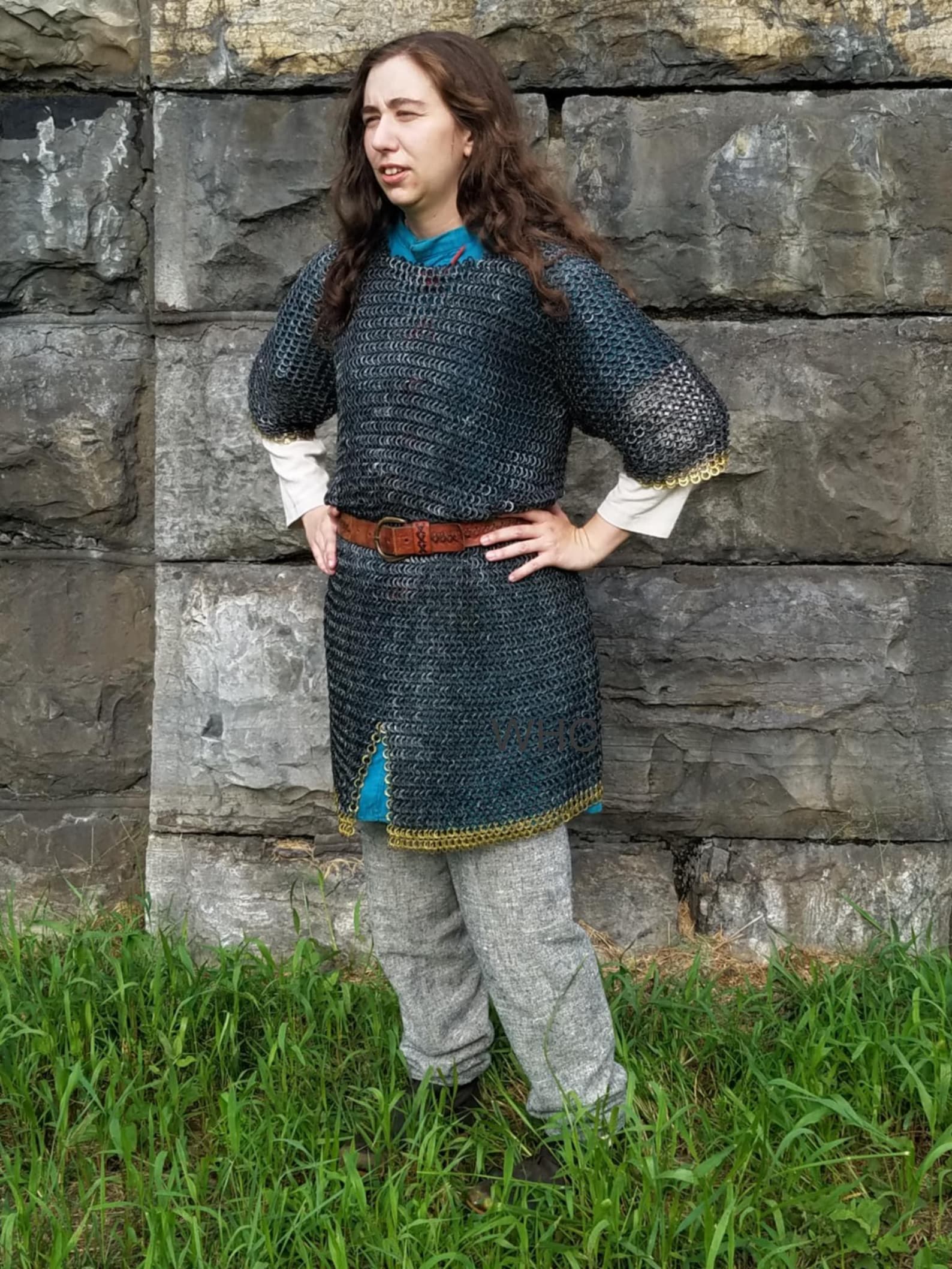 Half Sleeve Chainmail Shirt: Mild Steel Viking Hauberk, Medieval Armor ...
