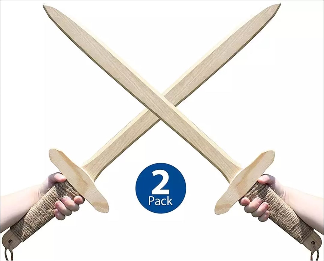 Wooden Toy Swords, Handmade, Lightweight Wood Toy Sword Outdoor Play ...