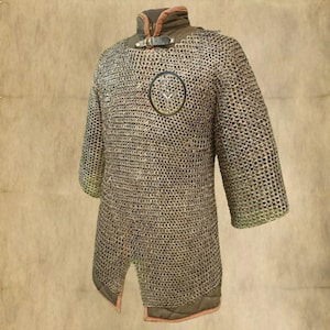 Chainmail Huberk / Medieval Chainmail Half Sleeve Shirt / 9 Mm Flat ...