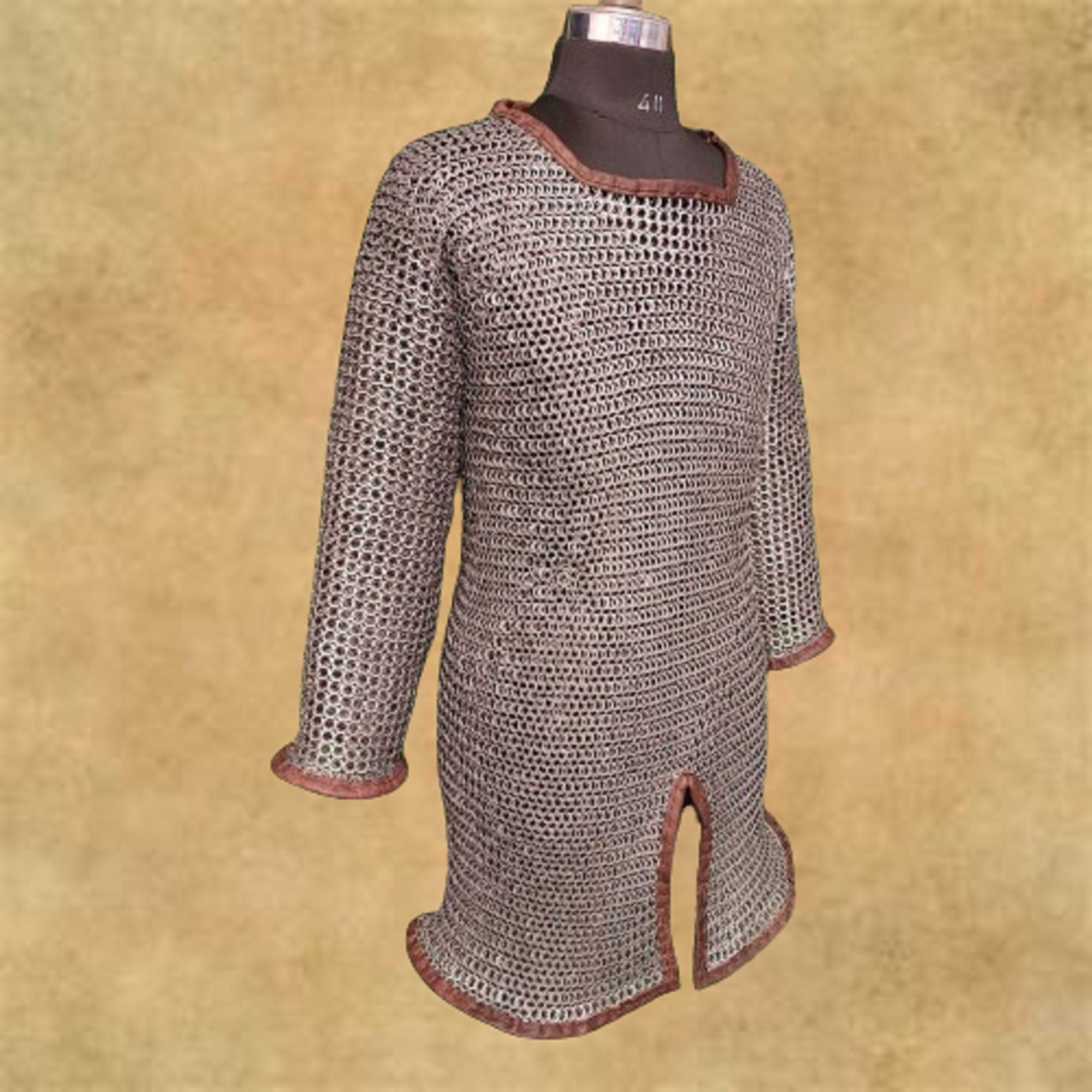 Chainmaile Hauberk / Medieval Chainmail Half Sleeve Shirt / 9 Mm Flat ...