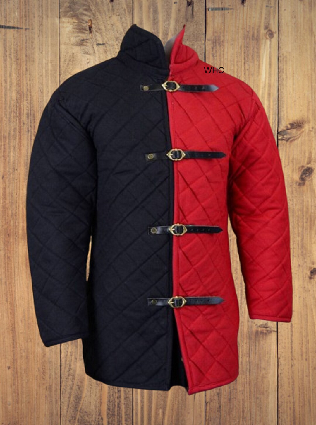 Front-buckled Gambeson With Open Armpit Design Red and Black Duo Tone ...
