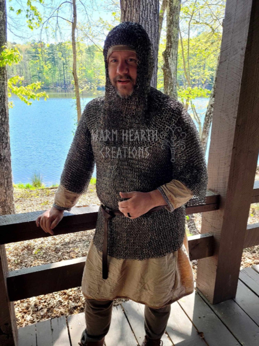 Medieval Stainless Steel Chainmail Coif: 9mm Flat Riveted Rings, SCA ...