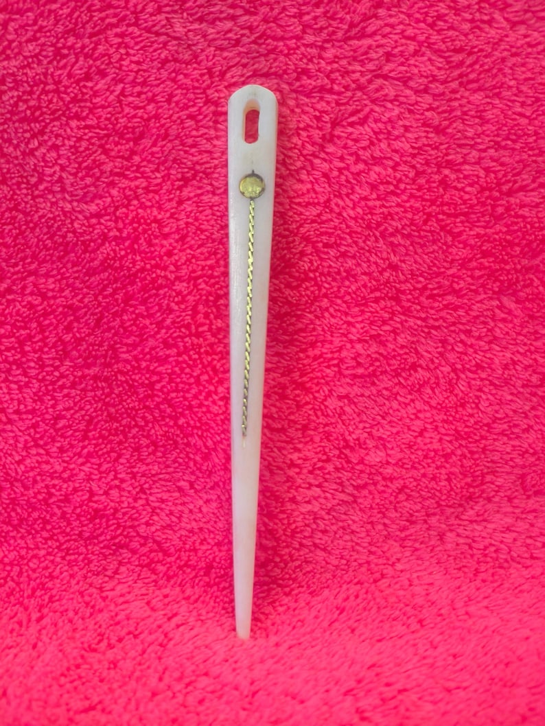 Bone Nalbinding Needle With Brass Accent: Handmade Stitching Tool - Etsy