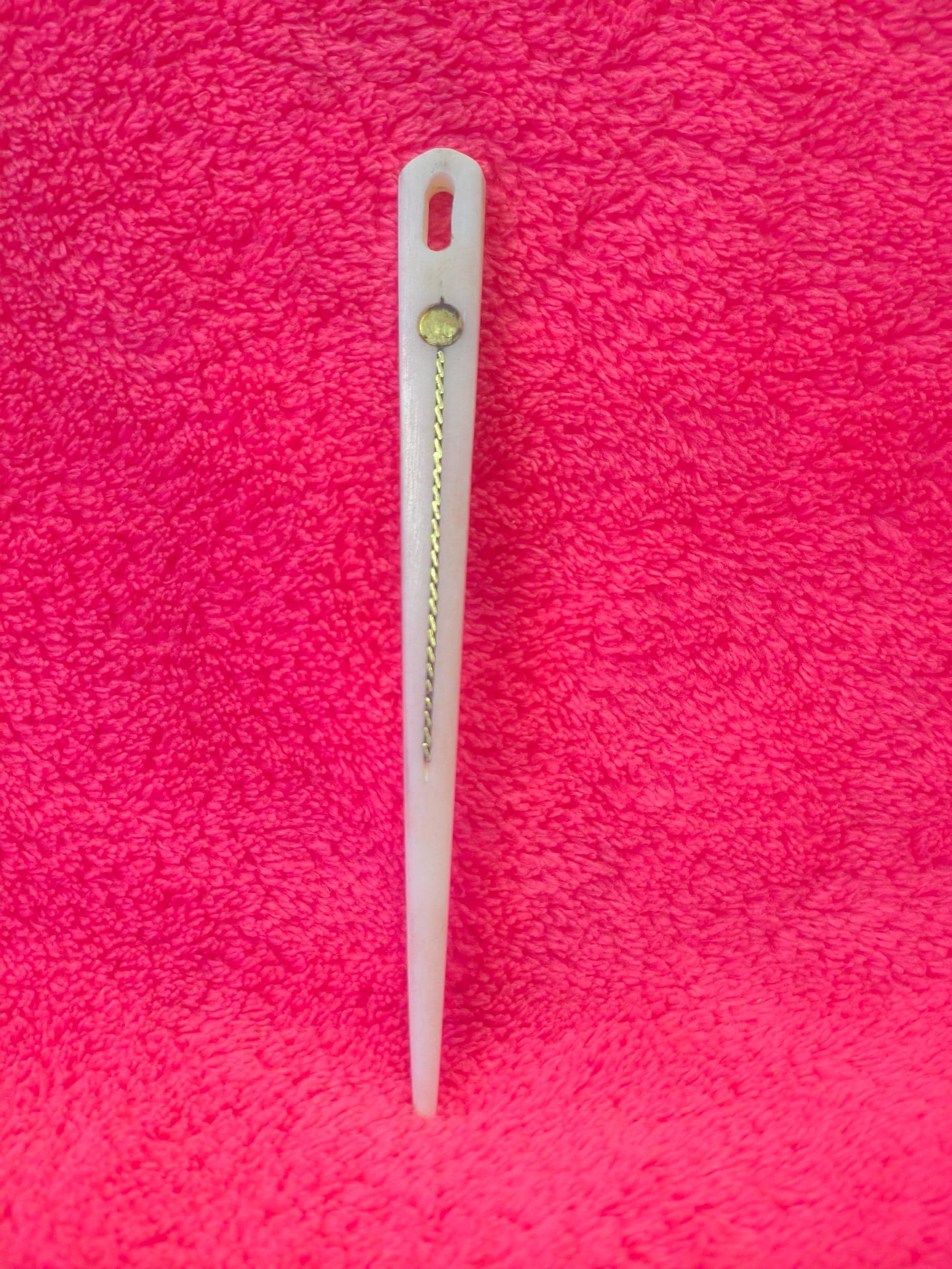 Bone Nalbinding Needle With Brass Accent: Handmade Stitching Tool - Etsy
