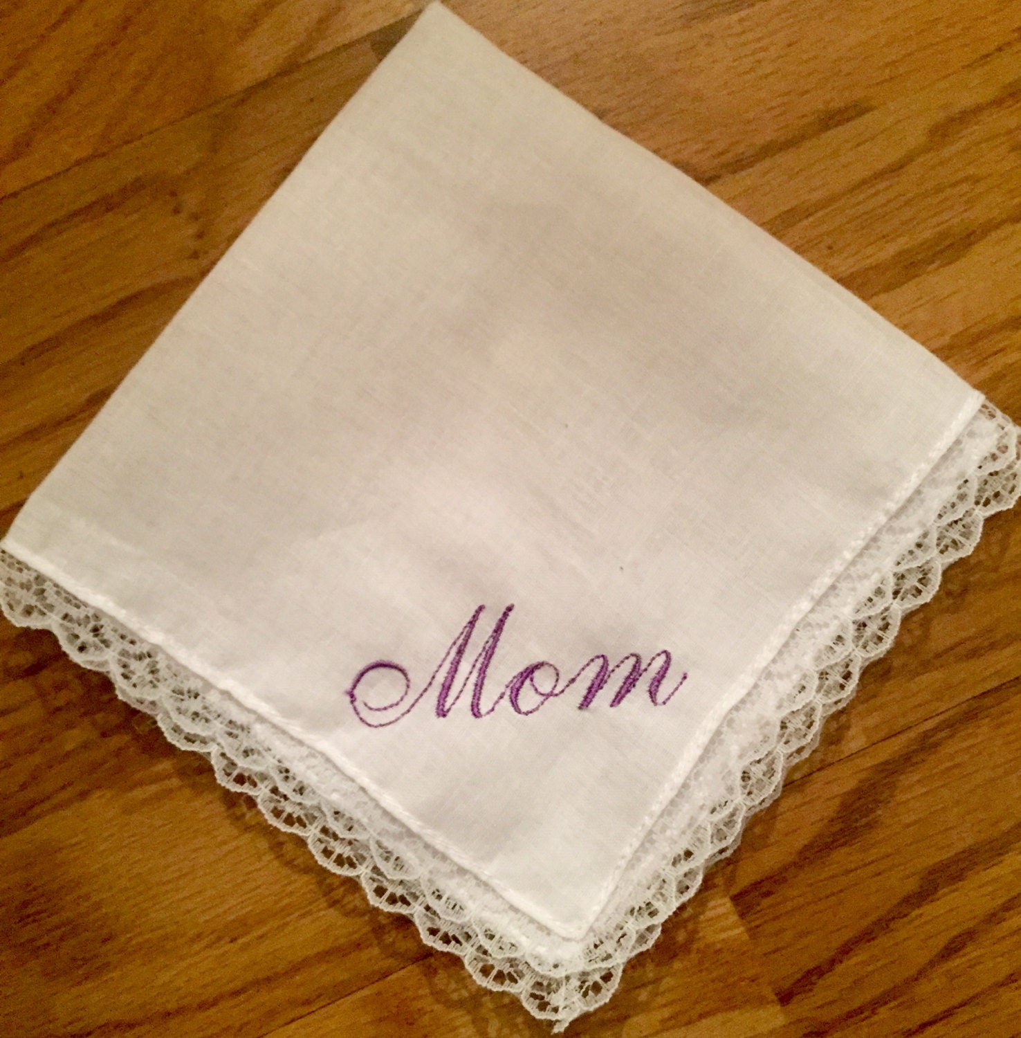 Mom Wedding Lace Handkerchief Your Choice of Color Thread - Etsy