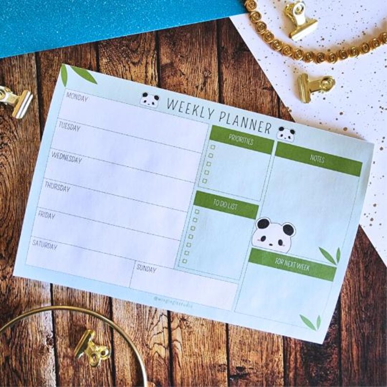 Panda Planner | 2026 Weekly Calendar Pad - Etsy