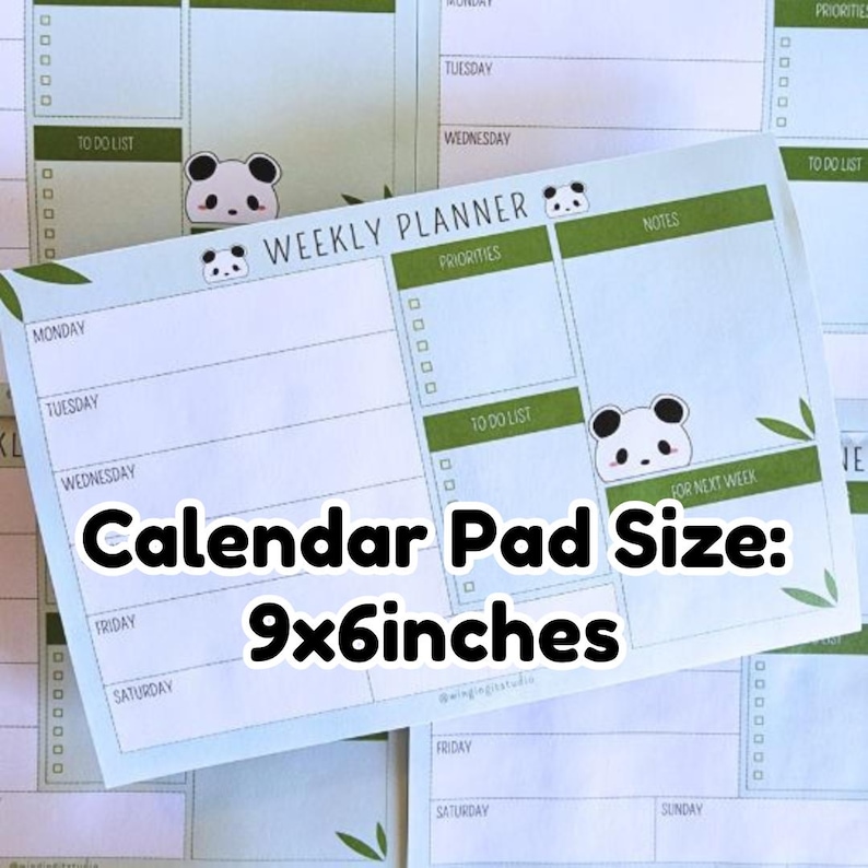 Panda Planner | 2026 Weekly Calendar Pad - Etsy