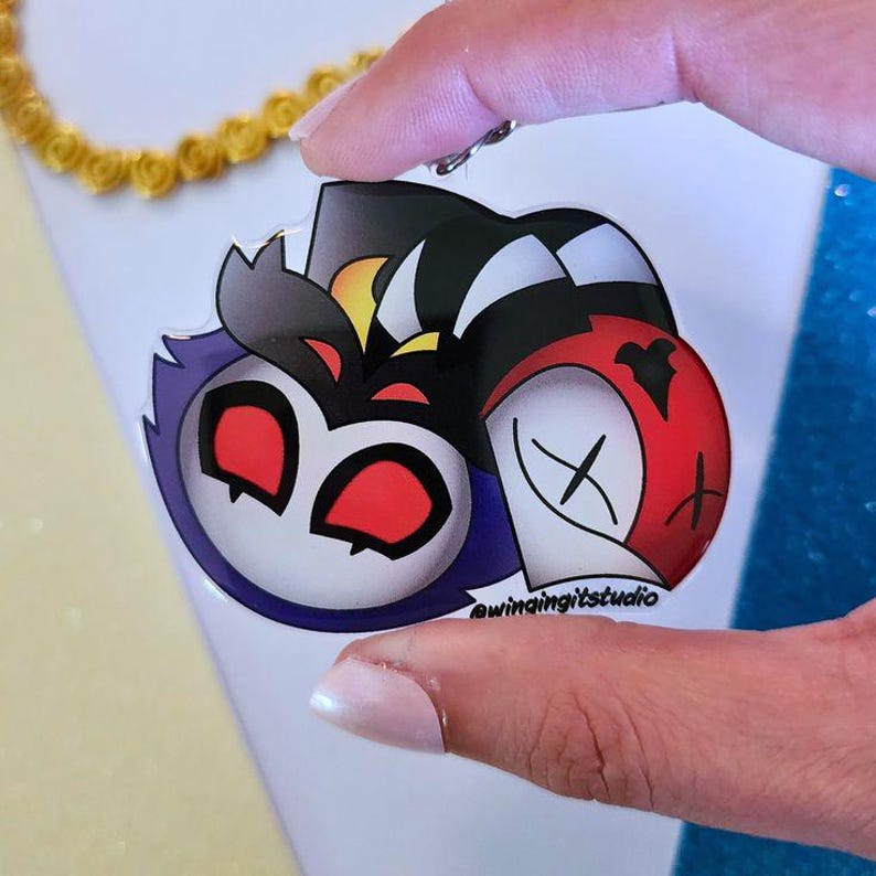 Helluva Boss Stolitz Keychain: Stolas and Blitzo Acrylic Charm - Etsy